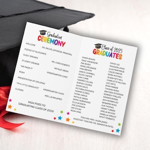 Editable Kindergarten Graduation Program, Canva Template, Instant ...