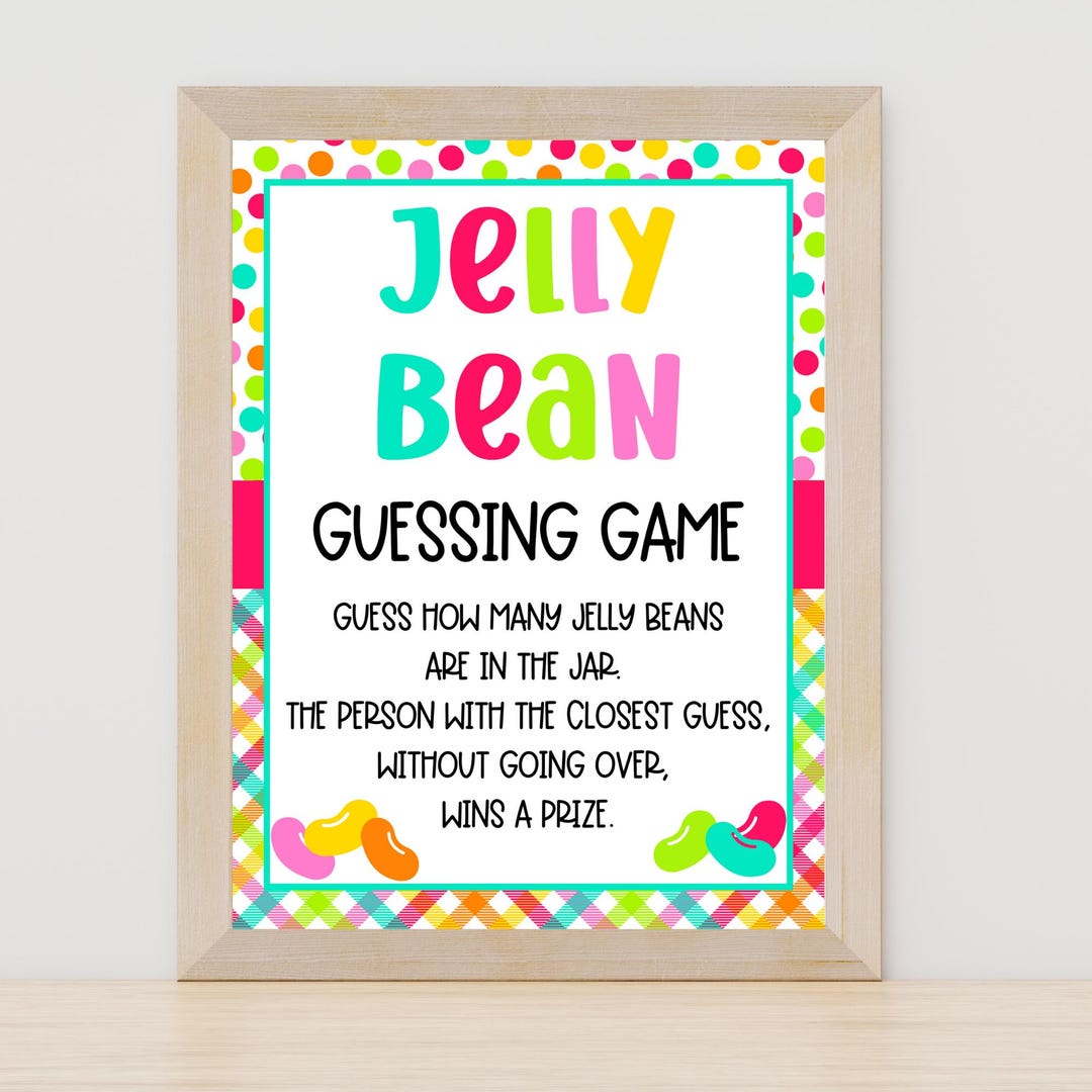 Jelly Bean Guessing Game Printable: Easter, Baby Shower, Classroom (PDF ...