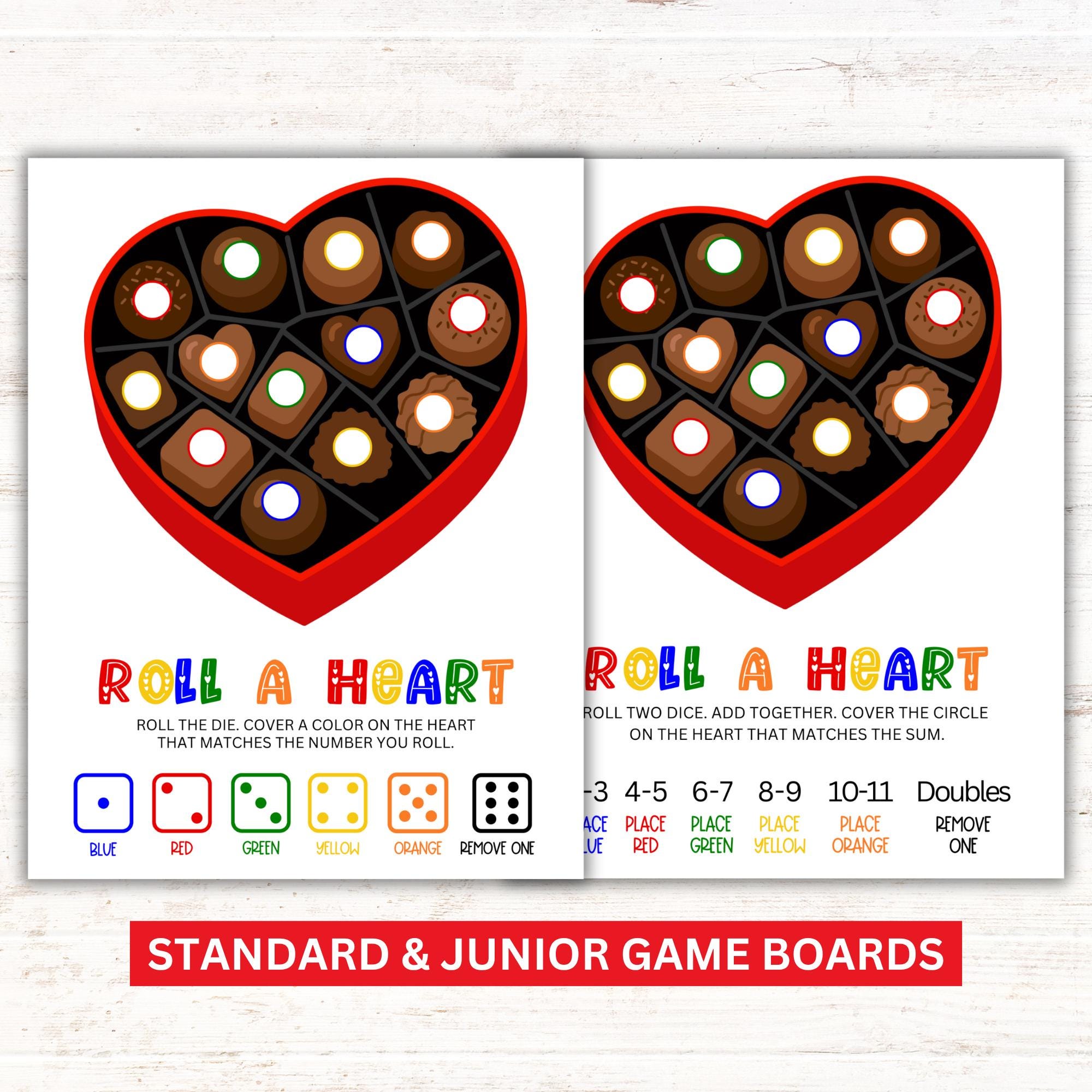 Roll a Heart Valentine Game | Printable Activity for Kids | Classroom ...