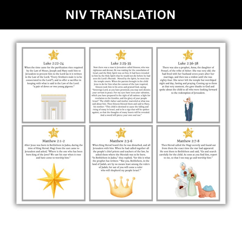 Nativity Story Advent Calendar Printable for Kids (PDF Download) - Etsy