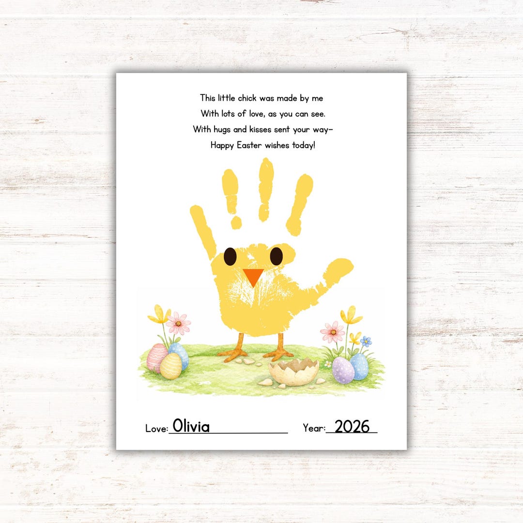 Easter Chick Handprint Poem Craft, Kids Keepsake (instant Download) - Etsy