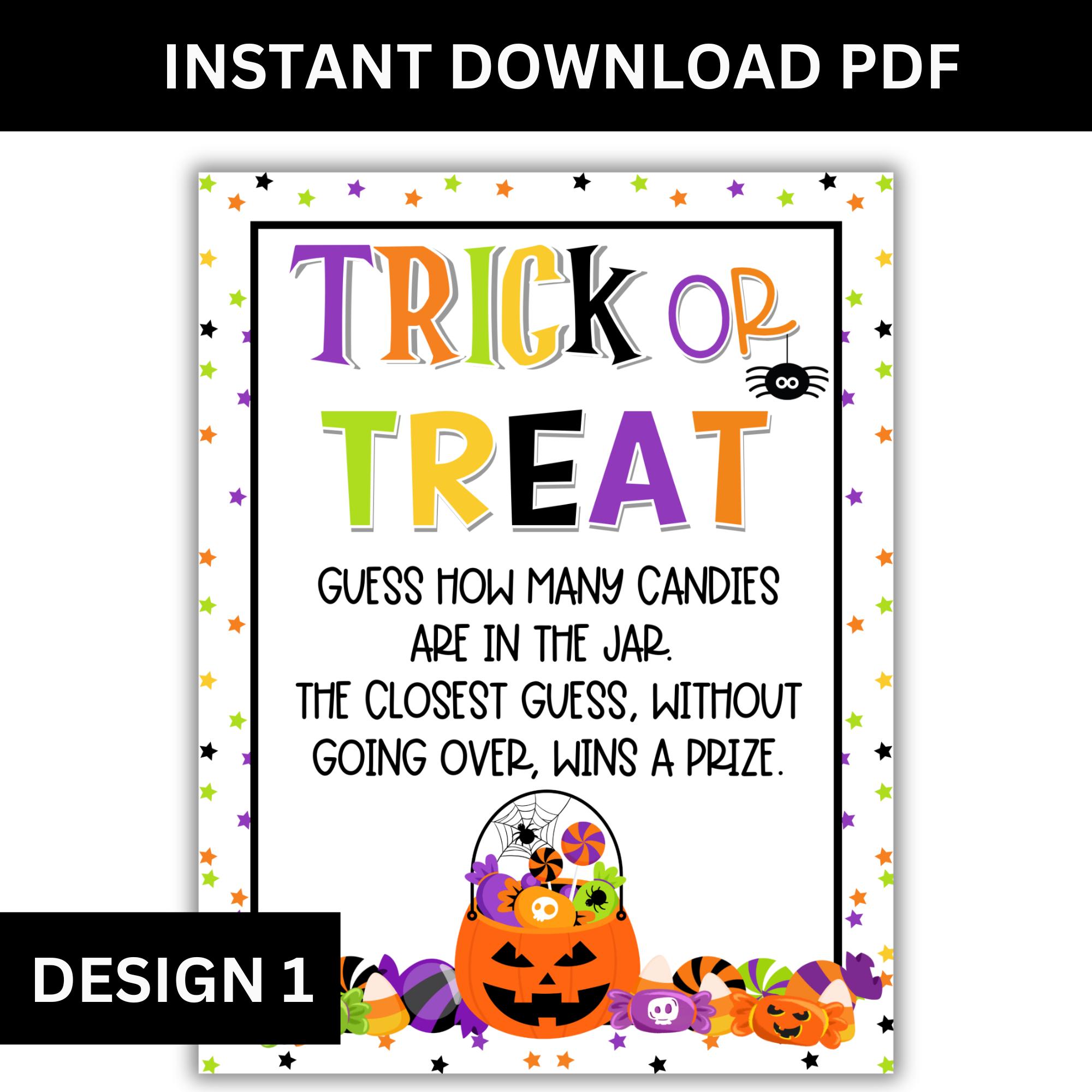 Halloween Candy Guessing Game: Printable Party Activity (PDF Download ...