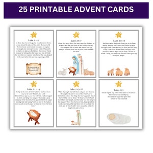 Advent Scripture Cards, Advent Calendar, Nativity Advent Calendar, Kids ...