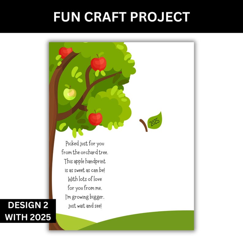 Apple Handprint Poem Art: Fall Keepsake Craft (instant Download PDF) - Etsy