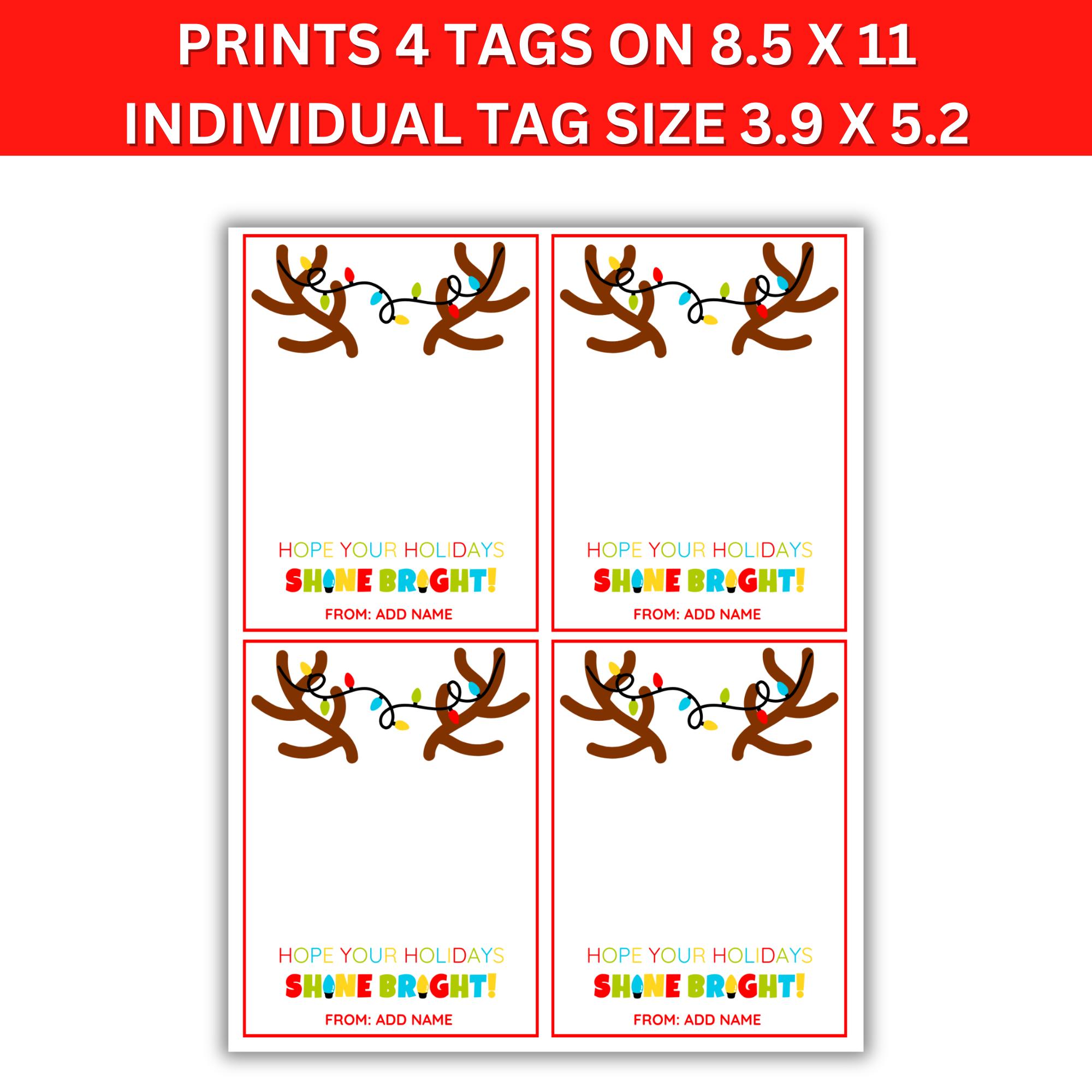 Reindeer Gift Tags | Editable Holiday Treat Tag | Printable & Editable ...