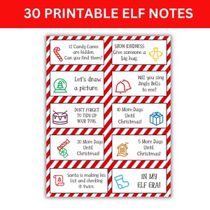 Printable 30 Elf Notes | Fun and Easy Elf Adventures - Etsy