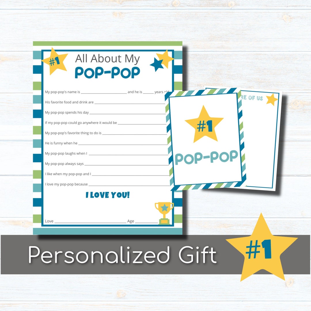 All About My Pop Pop Printable Father's Day Card - Etsy