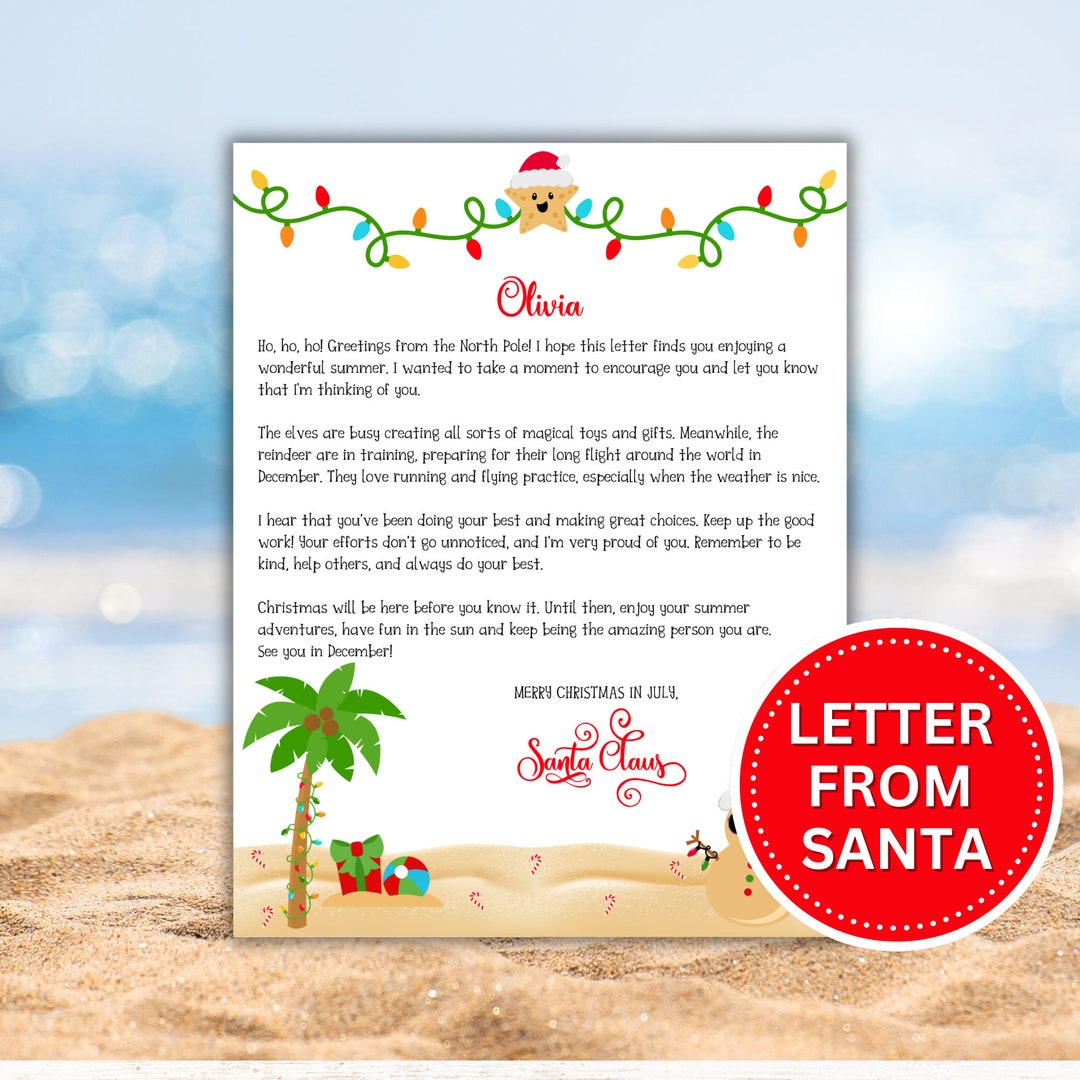 Christmas in July Letter From Santa | Editable & Printable | Instant ...