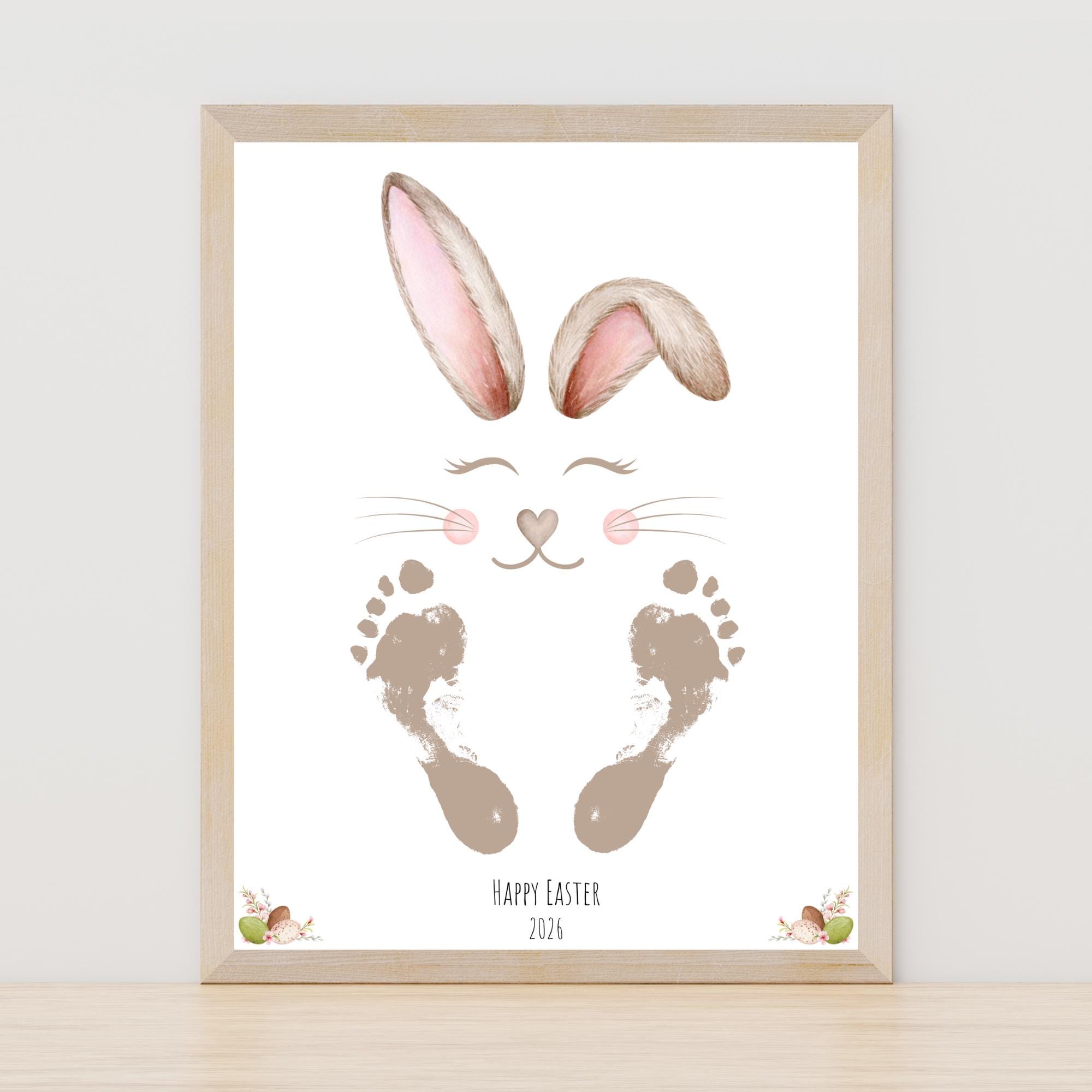 Bunny Footprint Easter Printable: Kids Craft Keepsake (PDF) Instant ...
