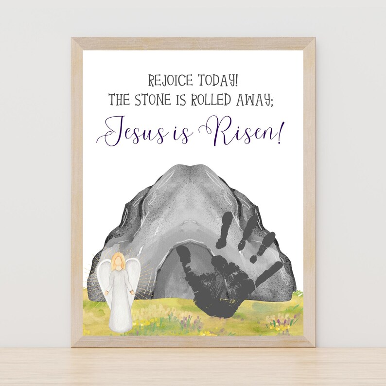 Jesus is Risen Handprint Craft Easter Printable, Christian Easter ...