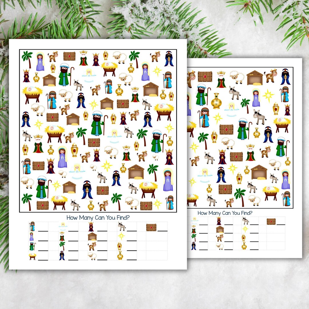 Nativity Seek and Find Game: Christmas Printable Activity (instant ...