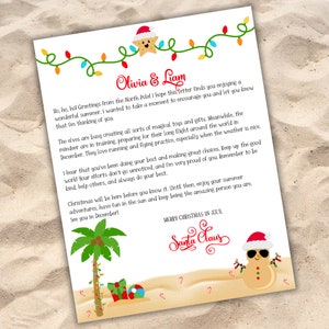 Christmas in July Letter From Santa | Editable & Printable | Instant ...