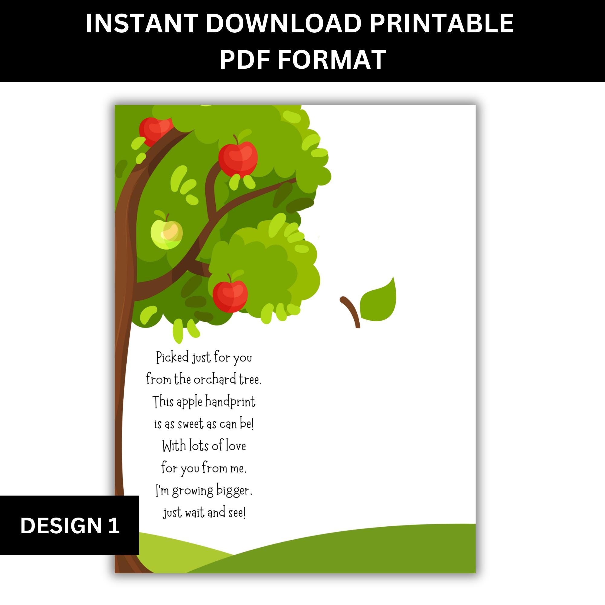 Apple Handprint Poem Art: Fall Keepsake Craft (instant Download PDF) - Etsy