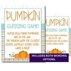 Printable Guess How Many Pumpkins Game Harvest (Download Now) - Etsy
