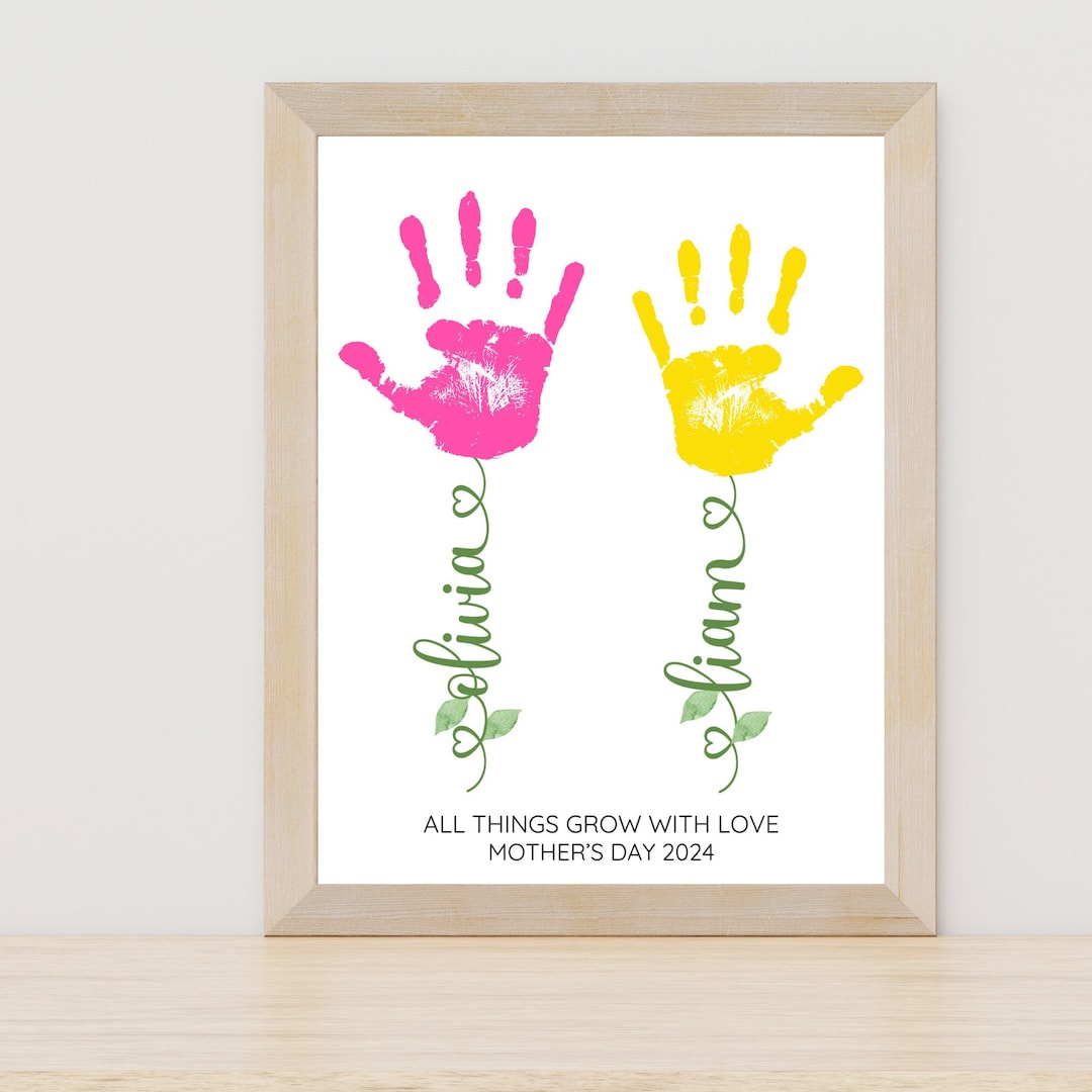 Personalized Flower Handprint Gift - Mother's Day/birthday Gift ...