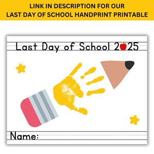 First Day of School Handprint Craft Printable, Back to School Pencil ...