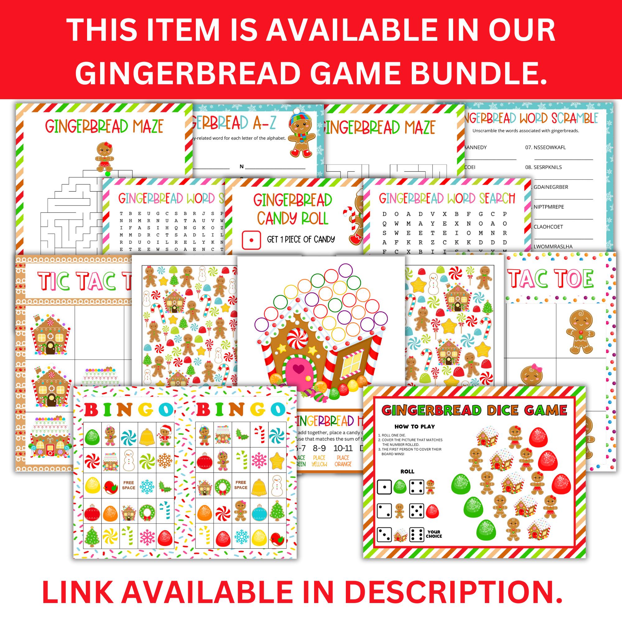 Gingerbread Bingo Game | Printable Holiday Bingo Cards | Christmas ...