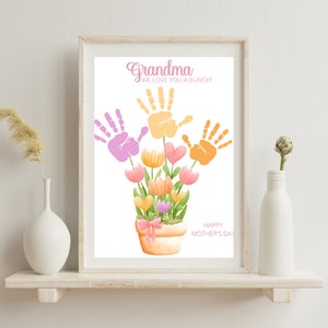 Mother's Day Handprint, Mother's Day Gift Grandma, Flower Handprint ...