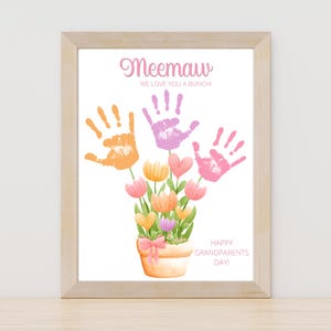 Personalized Handprint Flower Art – Gift for Mom, Grandma, Aunt ...