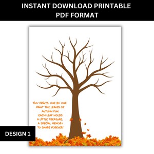 Fall Fingerprint Tree Craft: Kids Autumn Keepsake Art (PDF Download) - Etsy