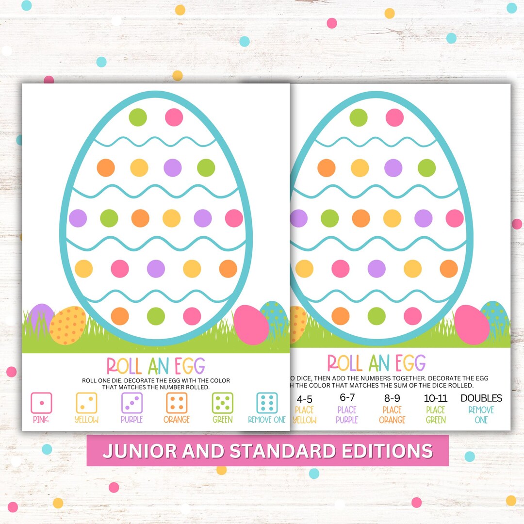 Roll an Easter Egg Game | Fun Printable Easter Activity | Instant ...