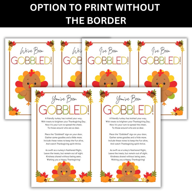 Thanksgiving You've Been Gobbled Printable | Fall Kindness Activity ...