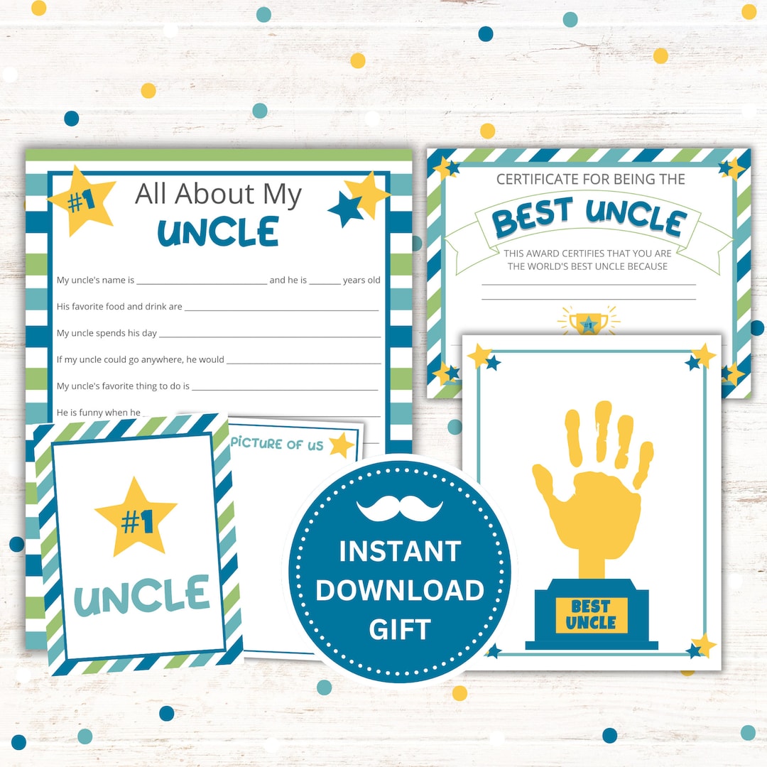 All About My Uncle Printable - Father's Day Gift - Instant Download PDF ...