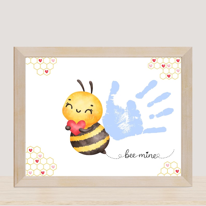 Bee Mine Valentine Handprint Printable | Valentine Craft for Kids ...