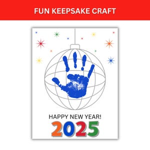 2025 New Year Handprint Craft Printable, New Year Keepsake Craft, Kids ...