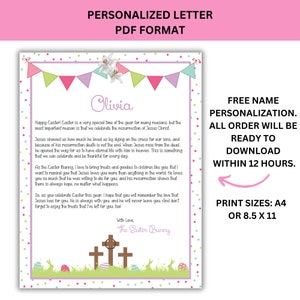 Personalized Easter Bunny Letter Jesus - Custom Easter Basket Note ...