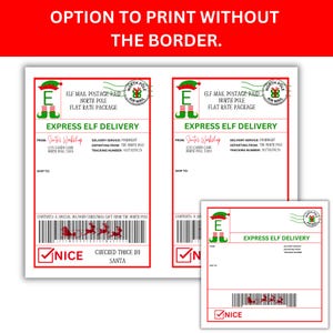 Elf Mail Printable Christmas Label, Santa Shipping Label, North Pole ...