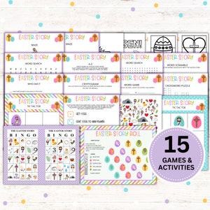 Easter Story Game Bundle - 15 Activities - Instant Download PDF - 8.5 X ...