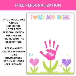 Mother's Day Handprint, Grandma Gift, Mother's Day Flower Handprint ...