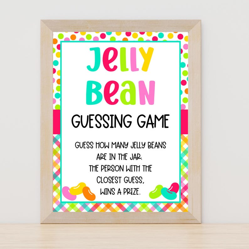 Jelly Bean Guessing Game Printable: Easter, Baby Shower, Classroom (PDF ...