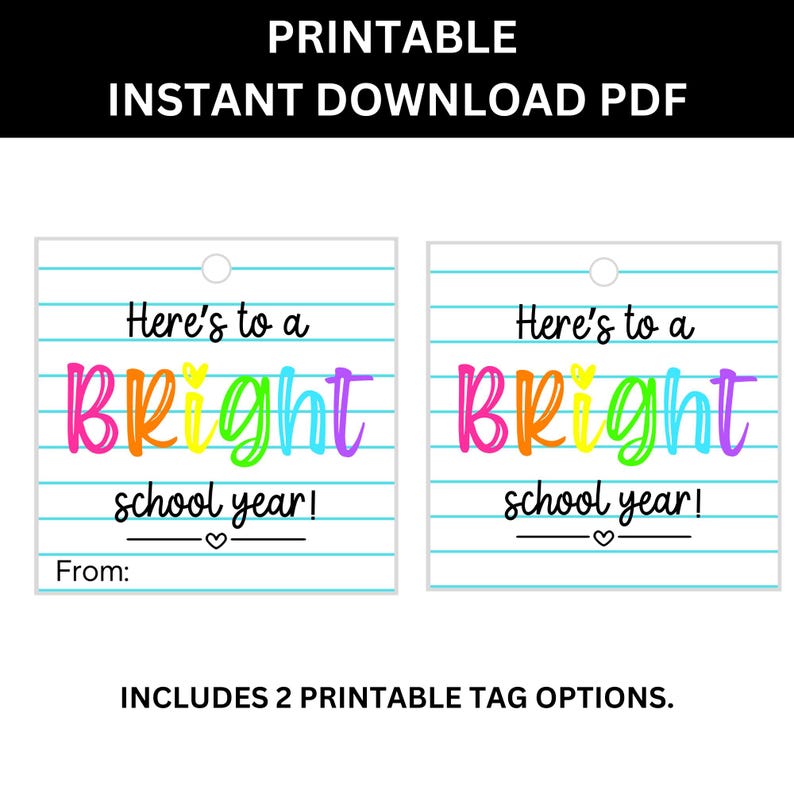 Back to School Gift Tag: Editable Teacher Appreciation Tag (PDF & Canva ...