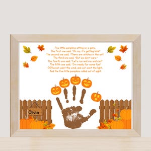 Five Little Pumpkins Handprint Poem, Fall Craft for Kids, Instant ...