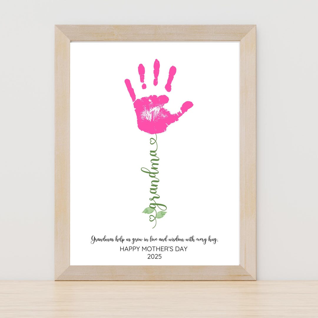 Mother's Day Handprint Printable | DIY Craft Gift for Grandma - Etsy