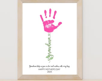 Personalized Handprint Art Gift for Mom, Grandma, or Teacher on ...