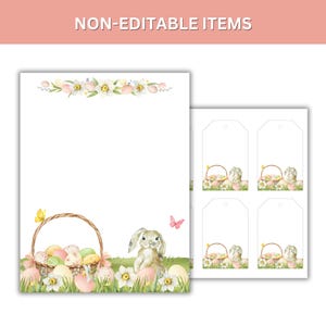Easter Bunny Letter & Gift Tag: Printable Canva Template (PDF) - Etsy