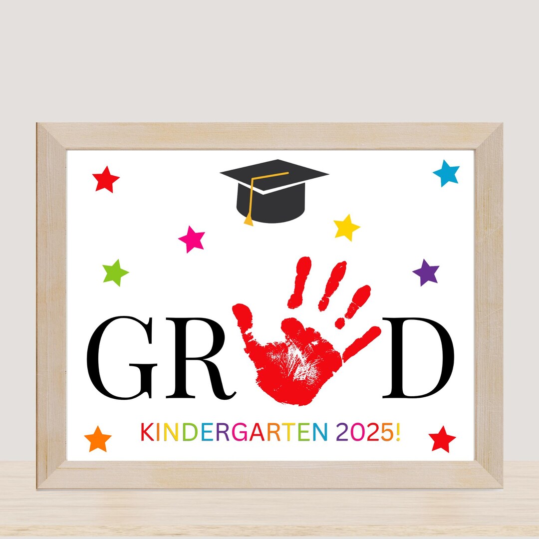 Kindergarten Graduation Handprint Craft, Editable Canva Template & PDF ...