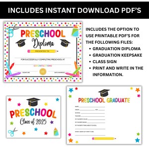 Editable Preschool Graduation Invitation & Program Templates (canva ...
