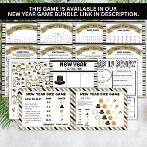 New Year Dice Game Printable | Fun 2025 Kids Game | New Year’s Eve ...