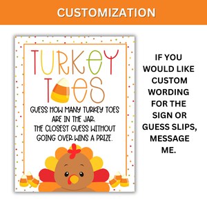 Turkey Toes Guessing Game Printable, Thanksgiving Party Game, Fall ...