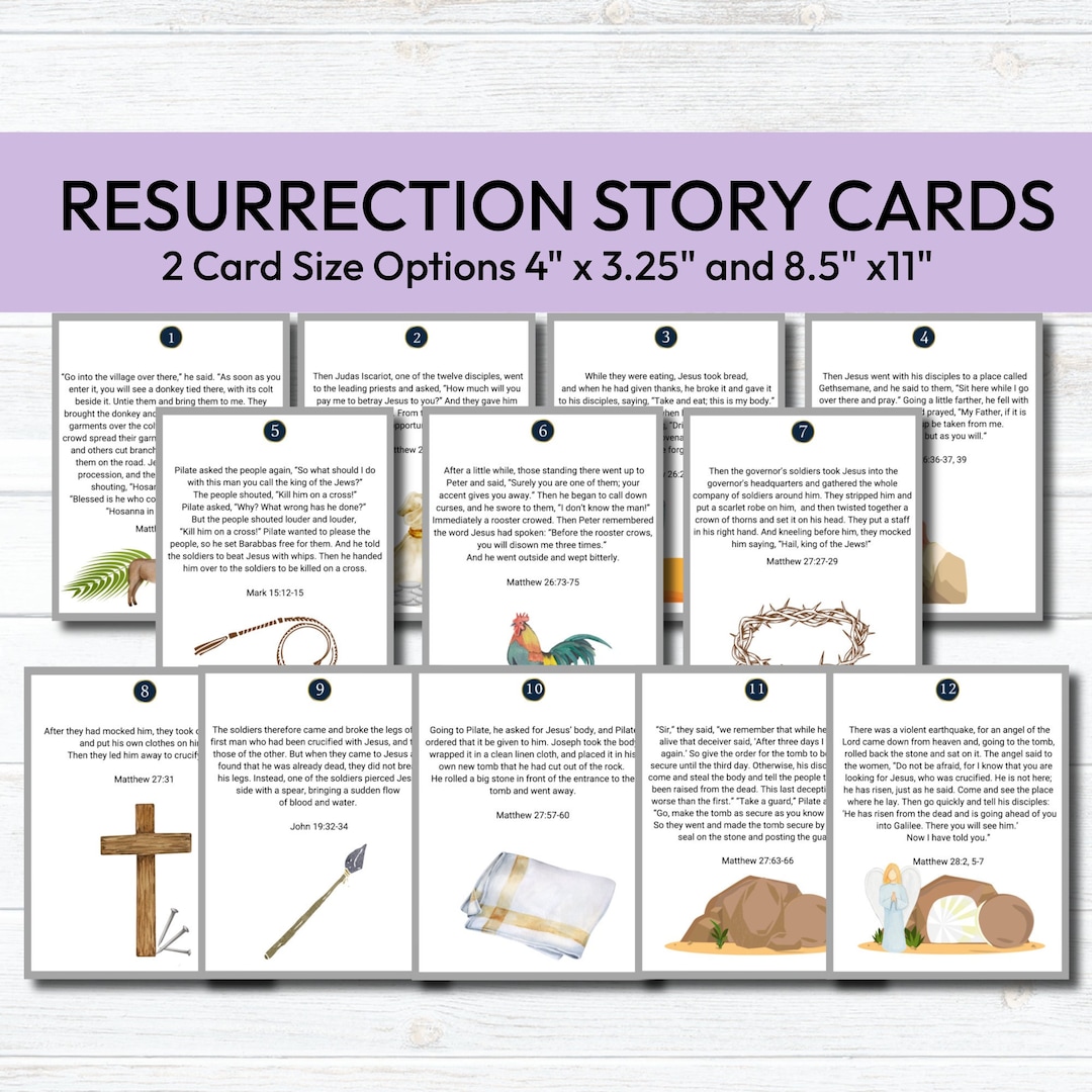 Easter Story Printable, Resurrection Story Cards, Resurrection Egg ...