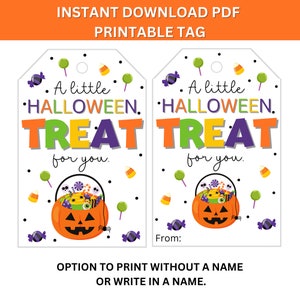 Editable Halloween Gift Tag | A Little Halloween Treat for You ...