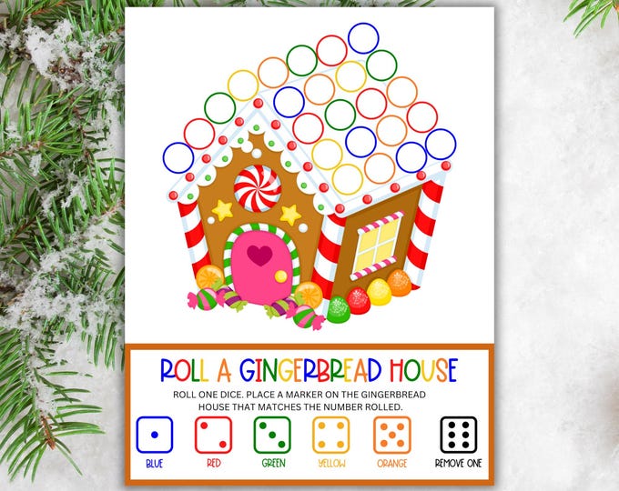 Roll a Gingerbread Man Game, INSTANT DOWNLOAD Printable Christmas Party ...