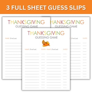 Thanksgiving Guessing Game Printable, Candy Jar Activity, Fall Harvest ...