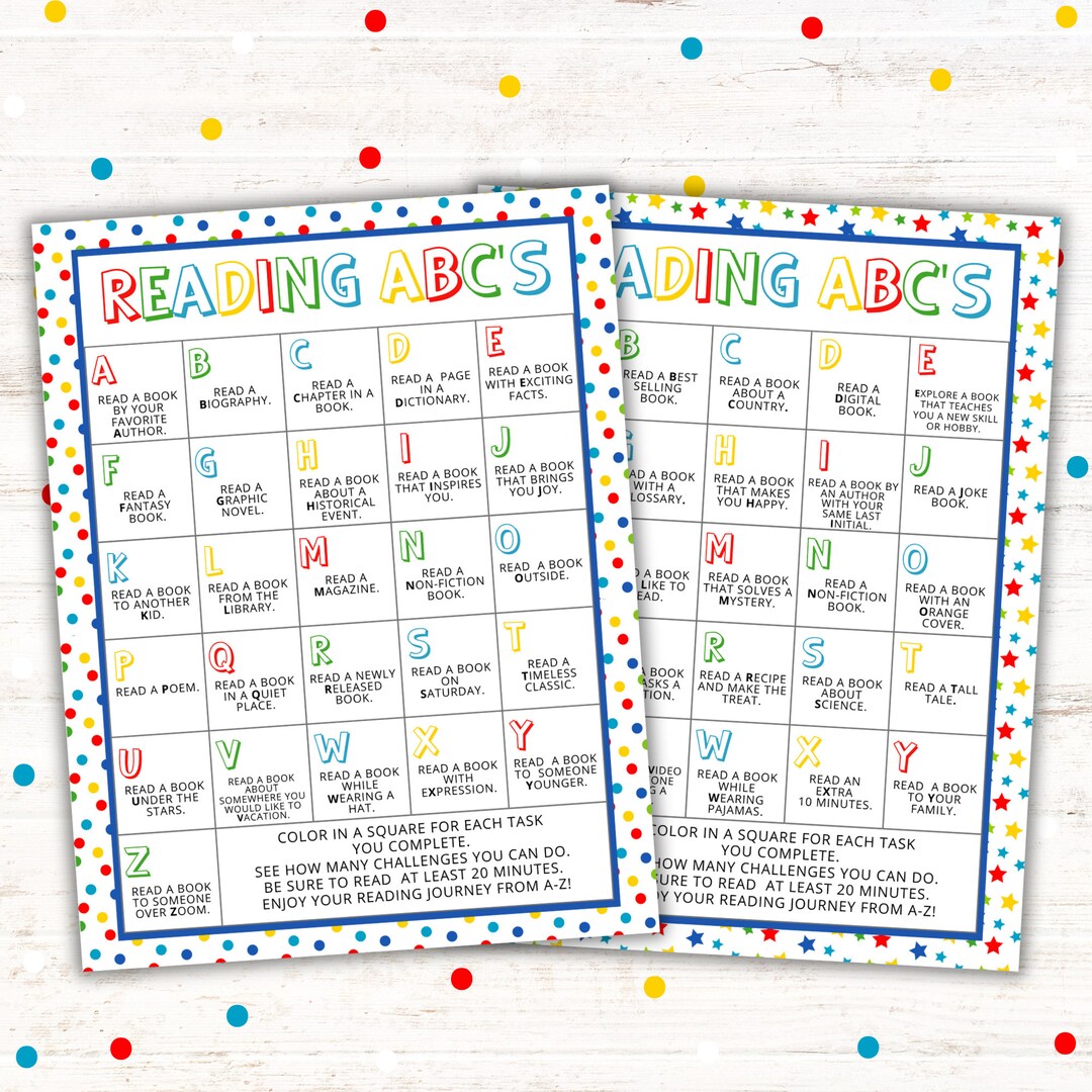 Reading Abc's Printable | Fun Reading Challenge for Kids | Instant ...
