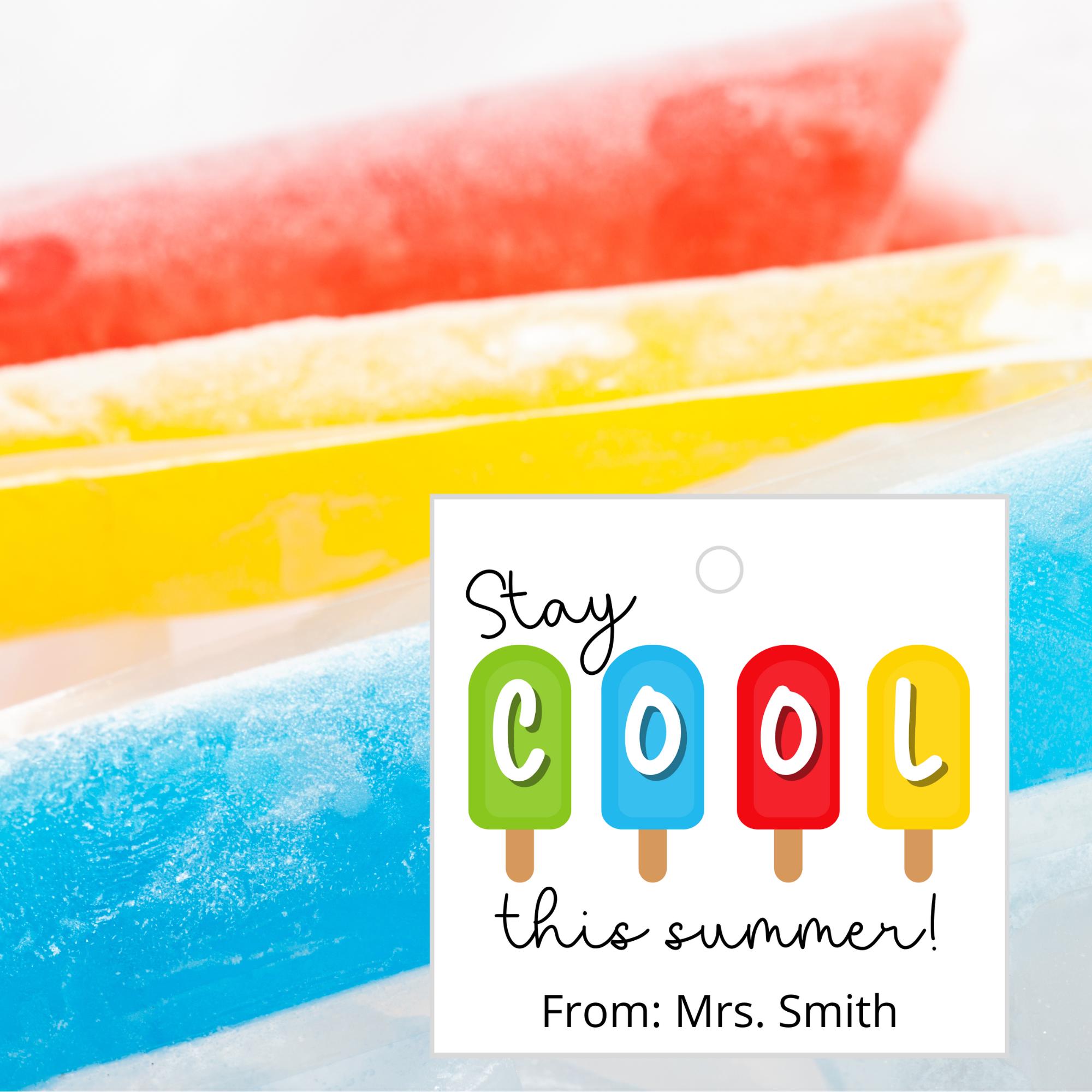 Popsicle Gift Tags | End of School Year, Editable (instant Download) - Etsy