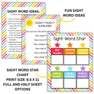 Printable Sight Words | Editable in Canva | Instant Download PDF - Etsy
